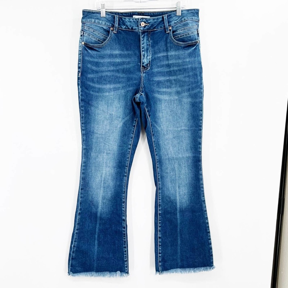 Kancan Flare High Rise Back Seam Jeans - Gem